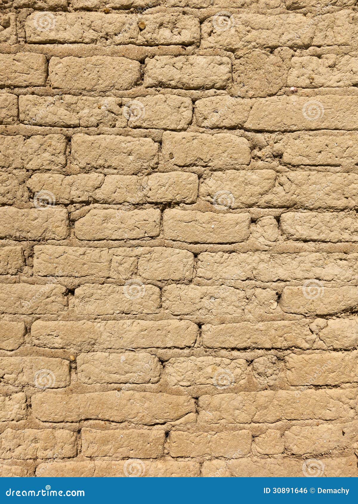 Old Adobe Brick Wall stock photo. Image of brick, ruined - 30891646