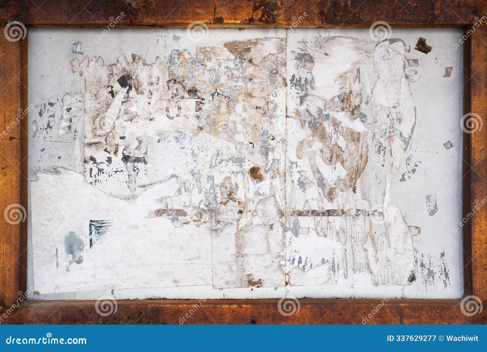 Old Advertising Board with Rusty Frame Background Stock Image - Image ...