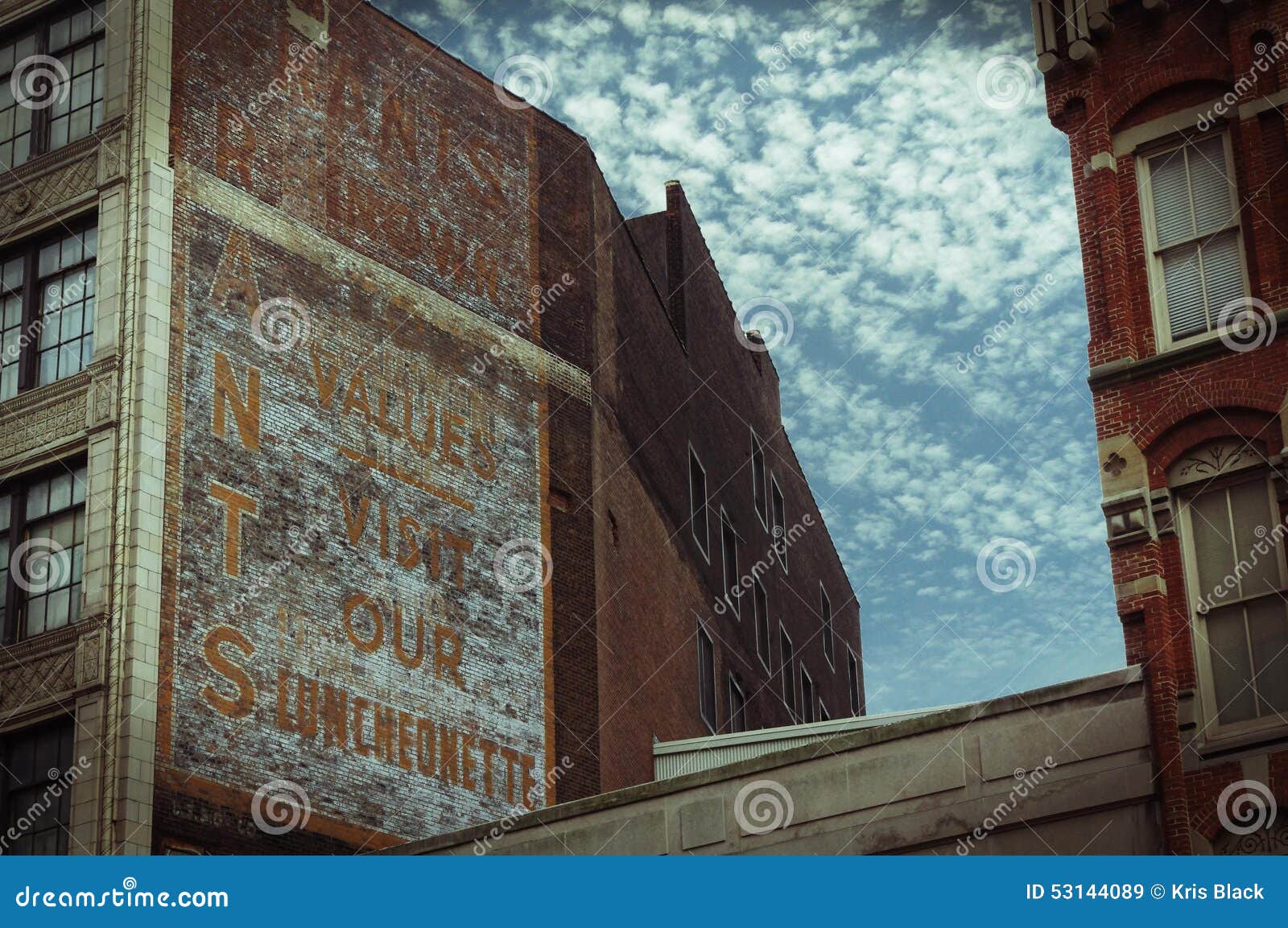 Old Advertising on Building Editorial Stock Image - Image of city ...