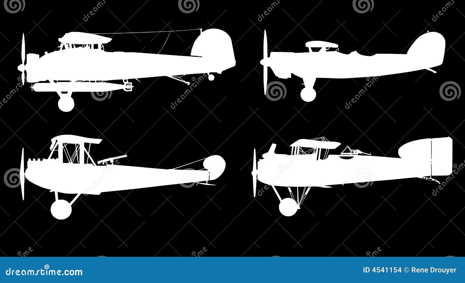 Old aeroplanes: Vector stock vector. Illustration of propeller - 4541154