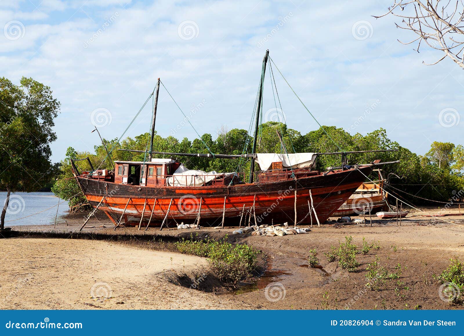 Old African boat on land stock photo. Image of nature - 20826904
