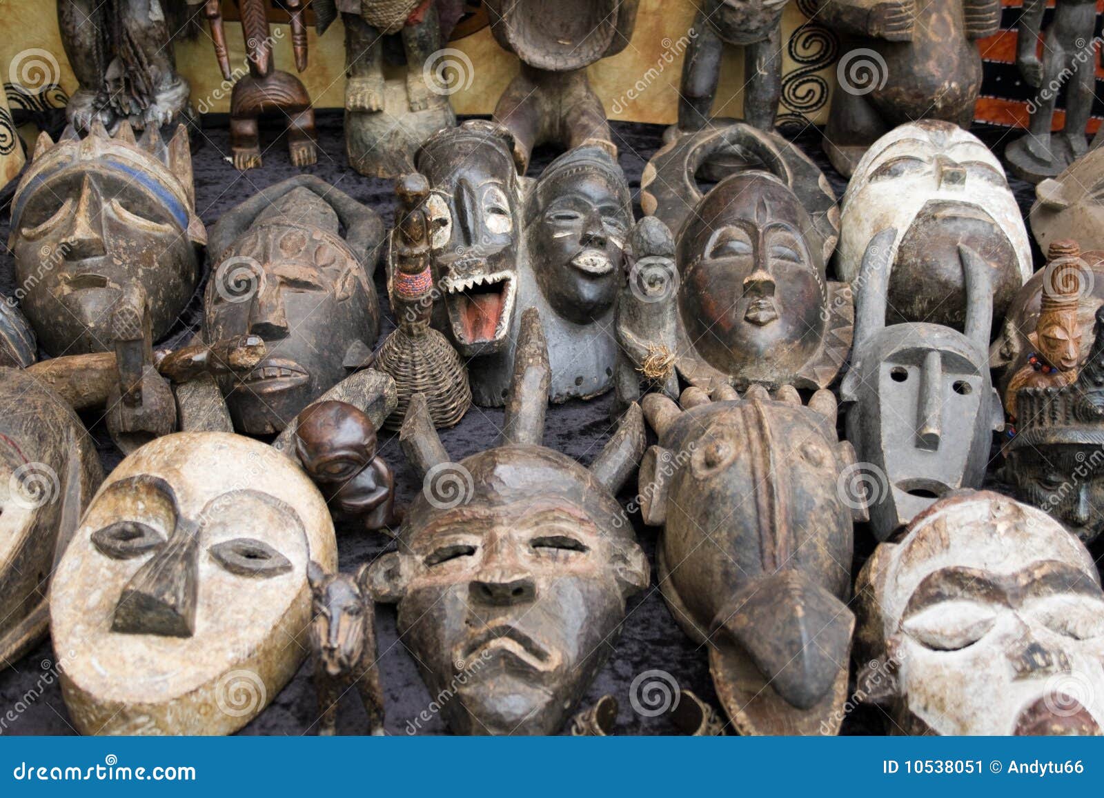 Old african masks stock image. Image of homemade, culture - 10538051