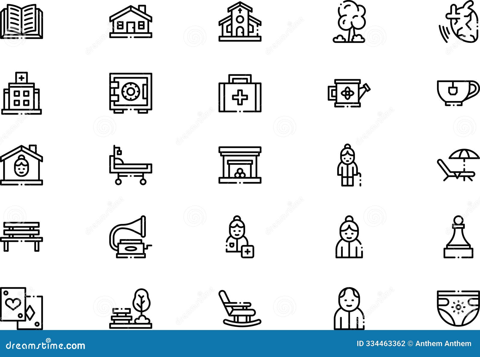 Old Age Icons Collection is a Vector Illustration with Editable Stroke ...