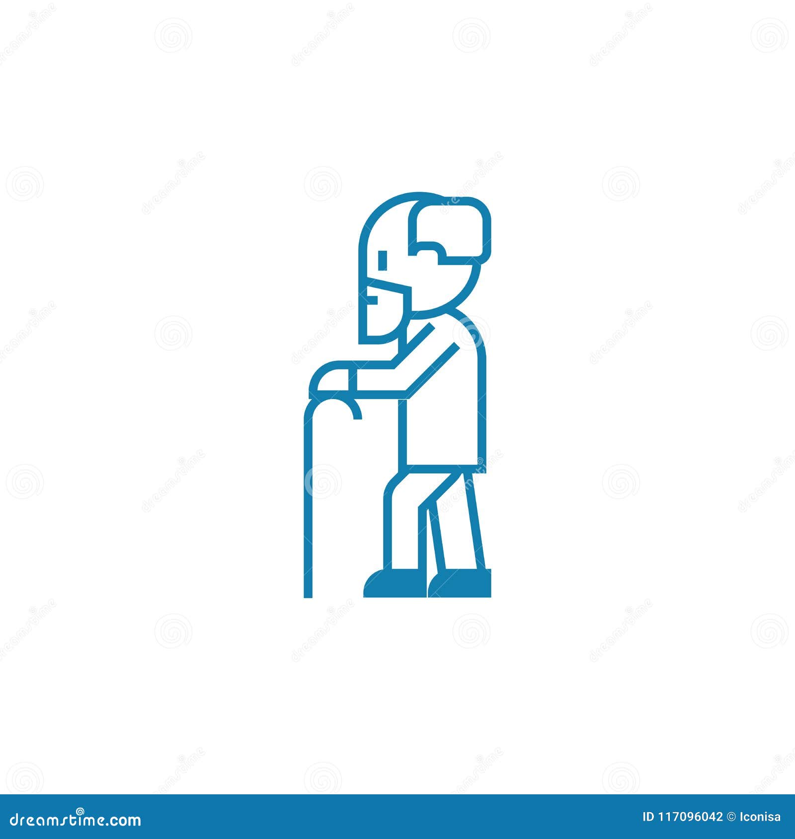 Old Age Linear Icon Concept. Old Age Line Vector Sign, Symbol ...