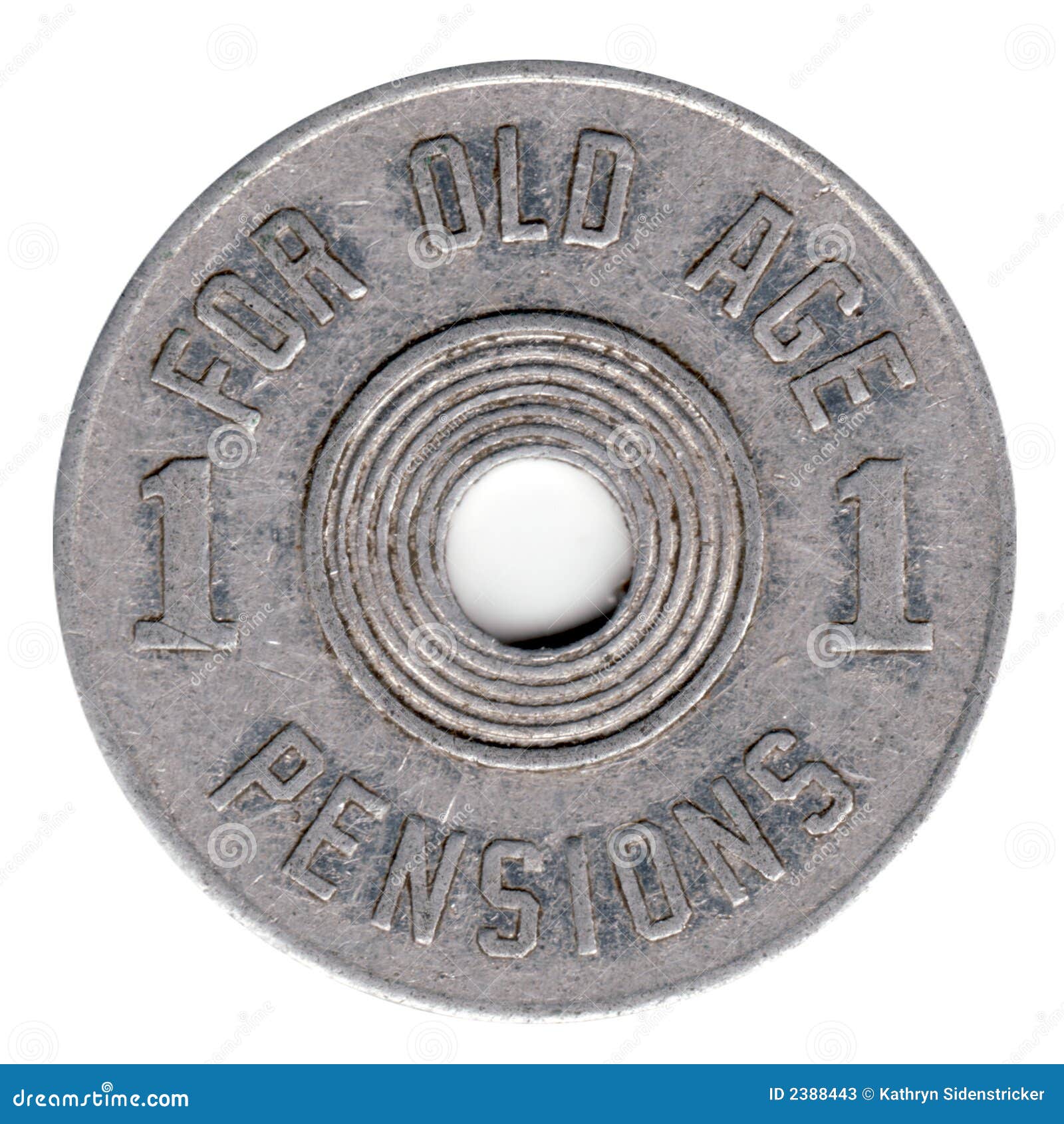 Old Age Pension Token stock image. Image of hole, token - 2388443