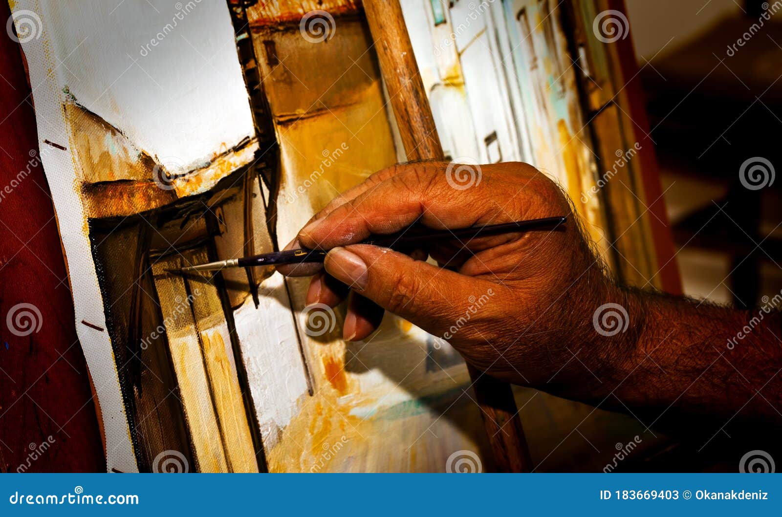 Old Age Hands Painting stock image. Image of brown, concept - 183669403
