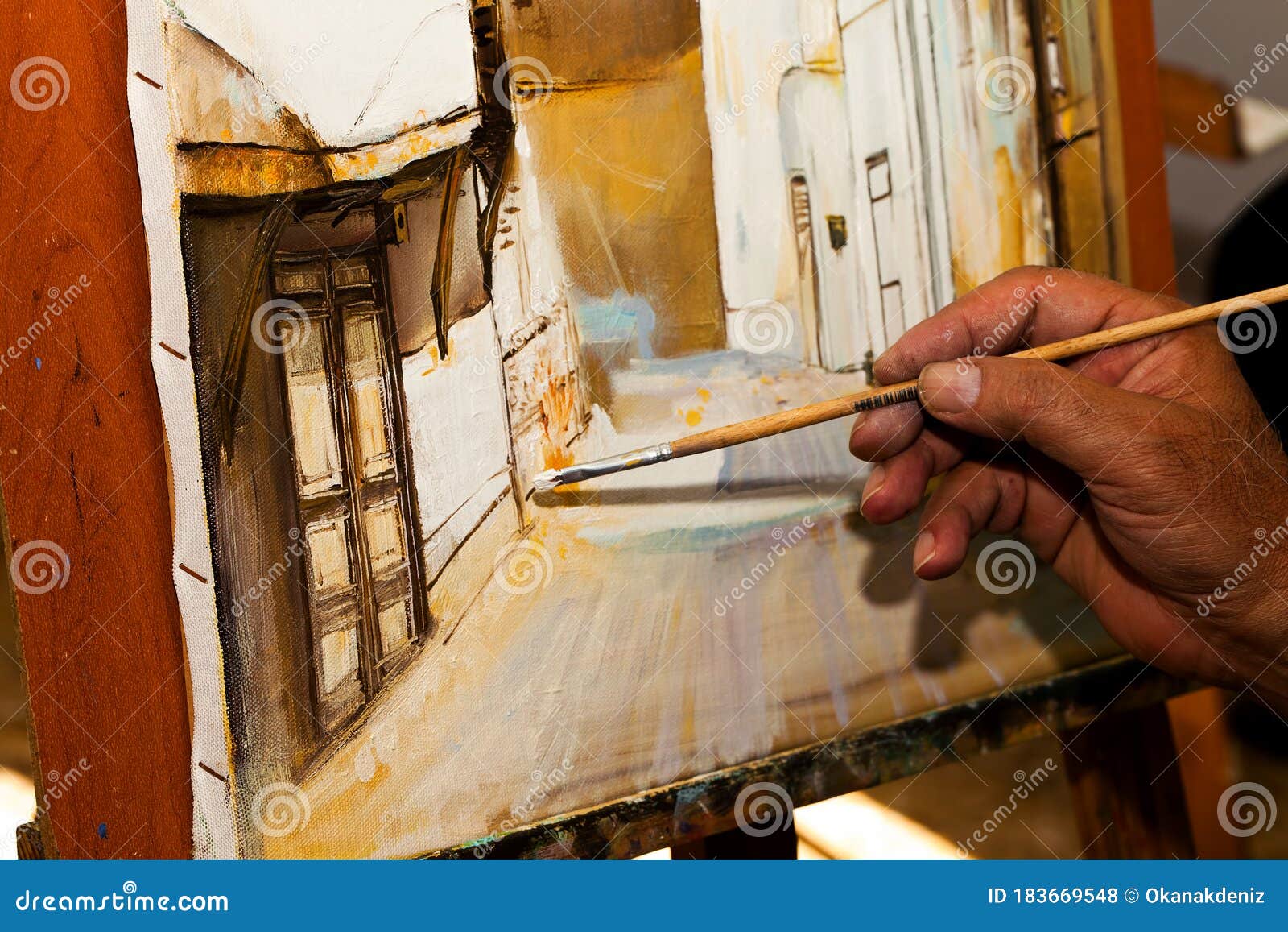 Old Age Hands Painting stock photo. Image of black, aged - 183669548