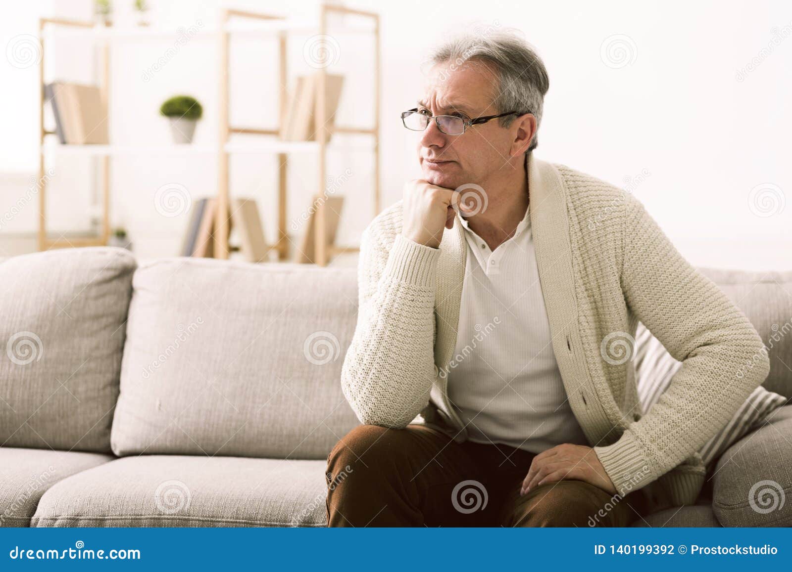 Old Age and Problems. Senior Man Thinking Stock Photo - Image of ...