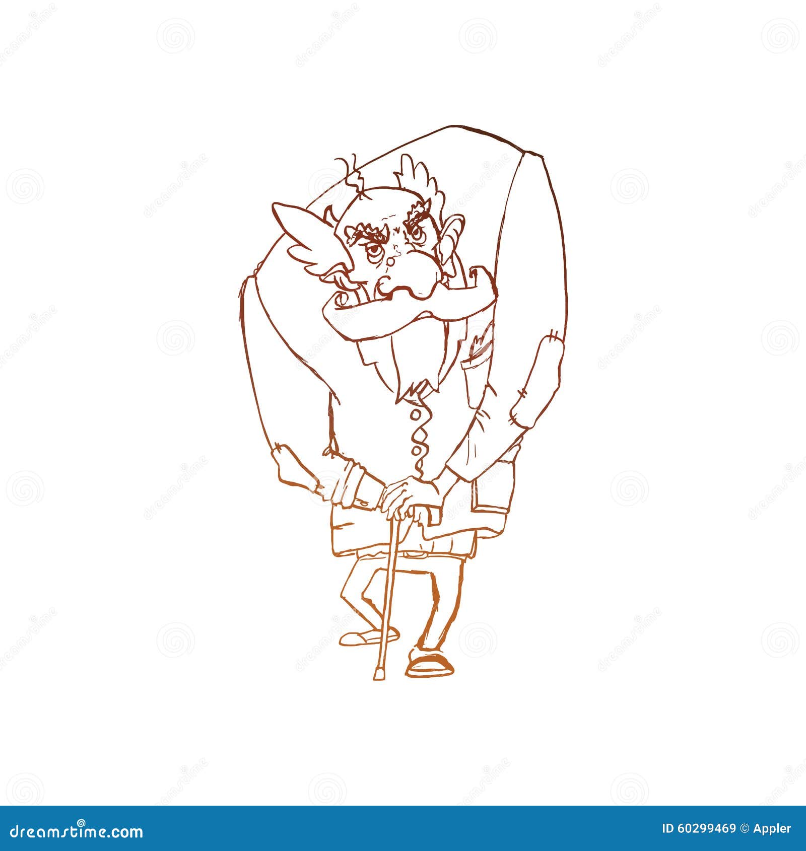 Old age vector sketch stock vector. Illustration of design - 60299469