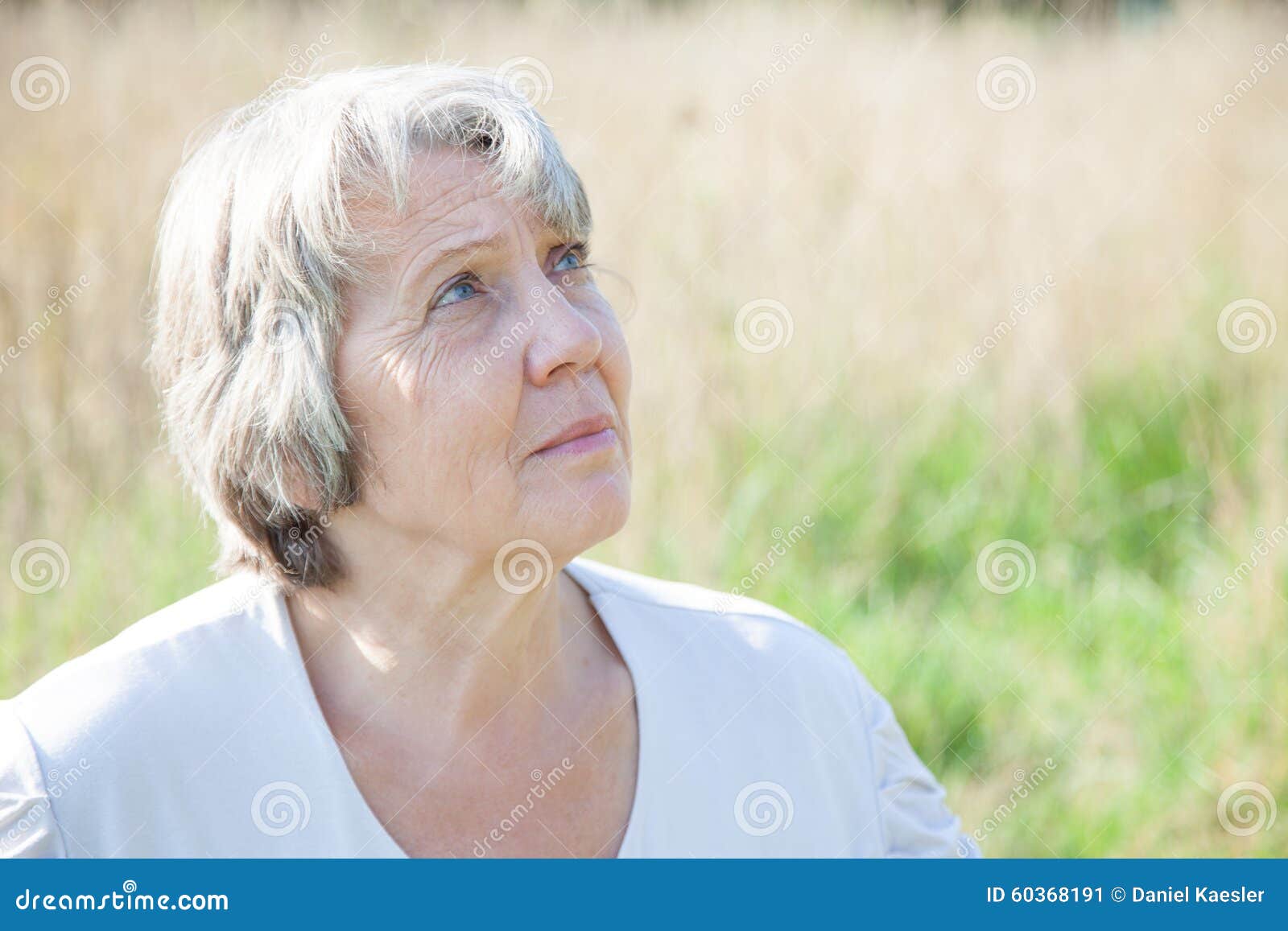 Old age woman looking up stock image. Image of uncertain - 60368191