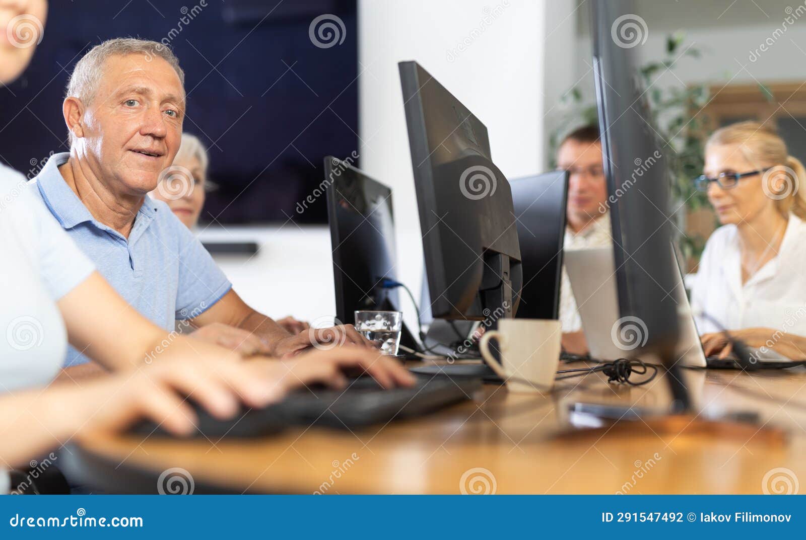 Old Man Learning Computer Programs in Training Room Stock Photo - Image ... Old Man Learning Computer Programs in Training Room Stock Photo - Image ...