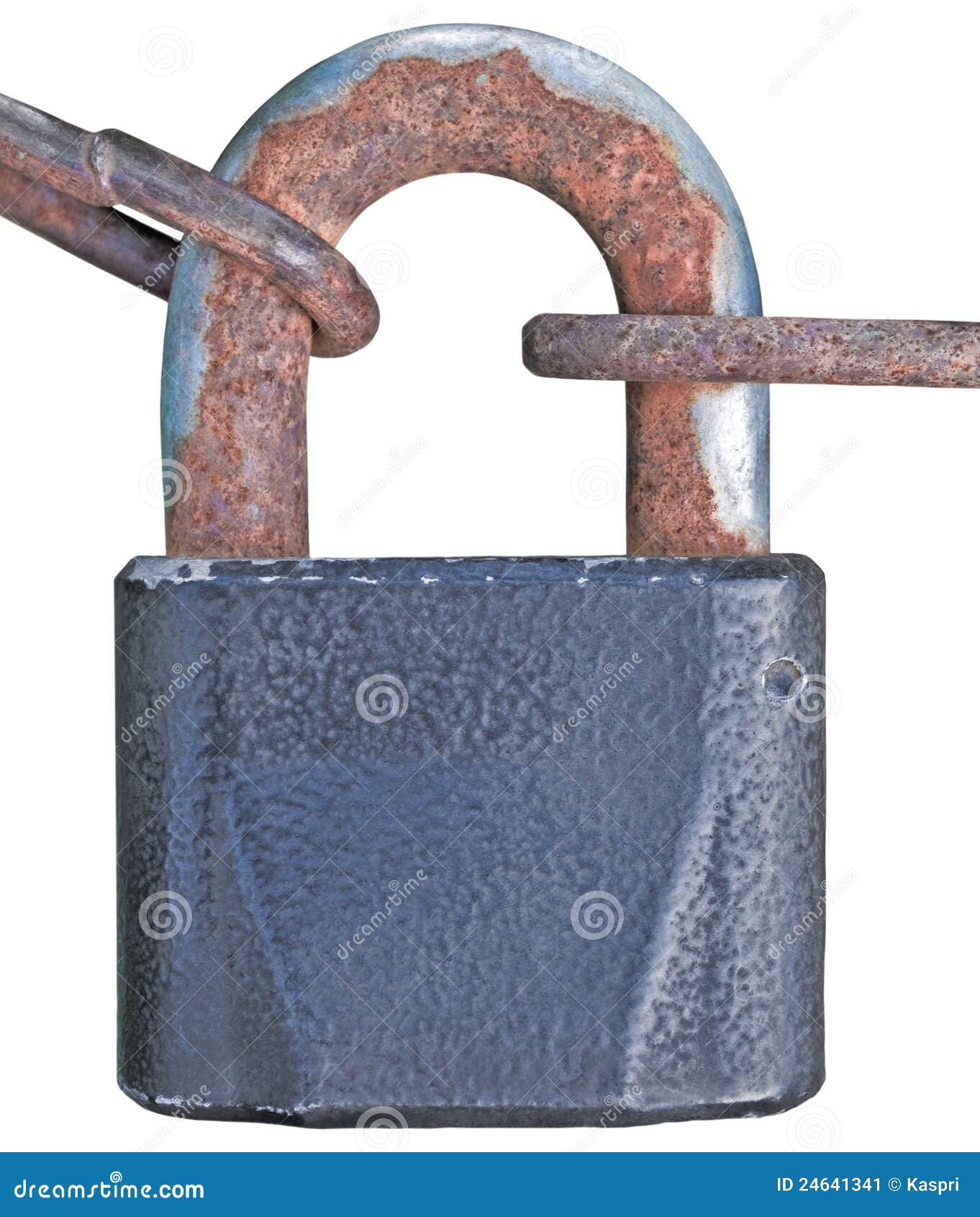 Old Aged Padlock Rusty Chain Isolated Stock Image - Image of isolated ...