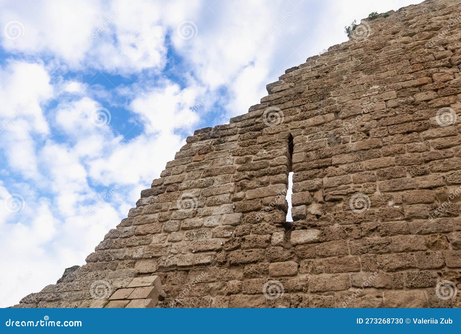 Old Aged Ruined Ancient Stonework Wall of Bricks and Stone Blocks ...