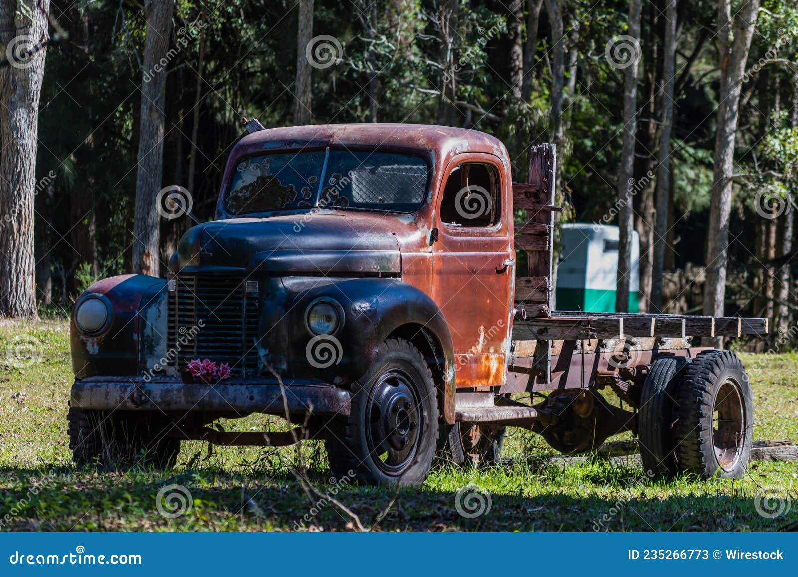 Old Agricultural Car in a Rural Area Stock Image - Image of land, grass ...