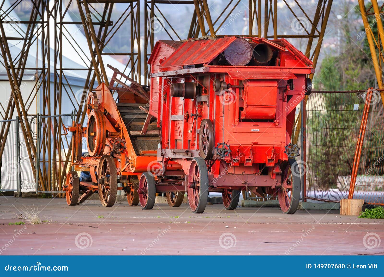 Antique Thresher Or Threshing Machine Stock Image | CartoonDealer.com ...