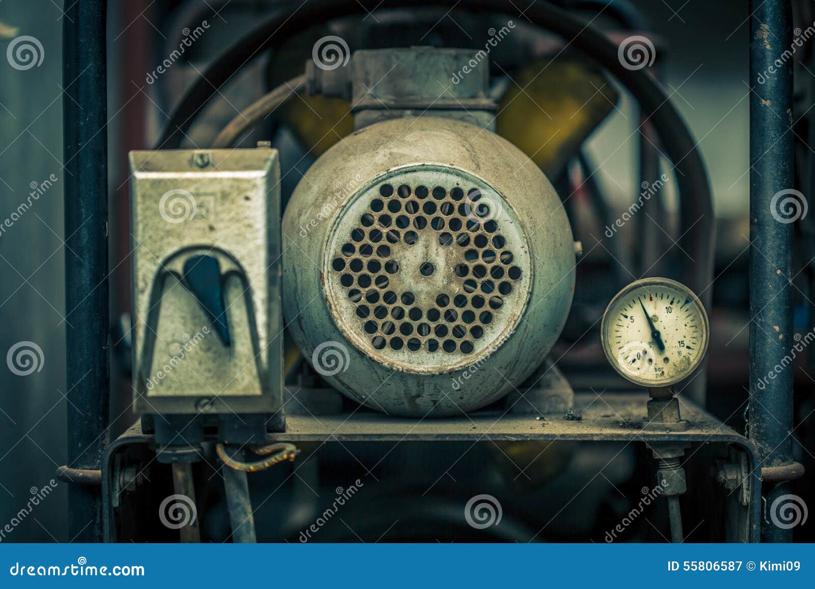 Old air compressor stock image. Image of filter, engine - 55806587