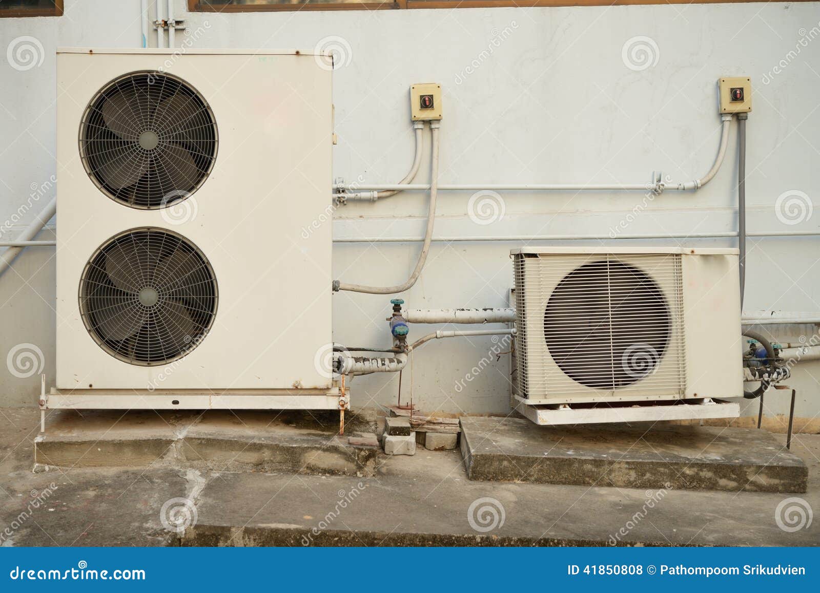 Old Air Conditioner Compressor Stock Photo - Image of background, house ...