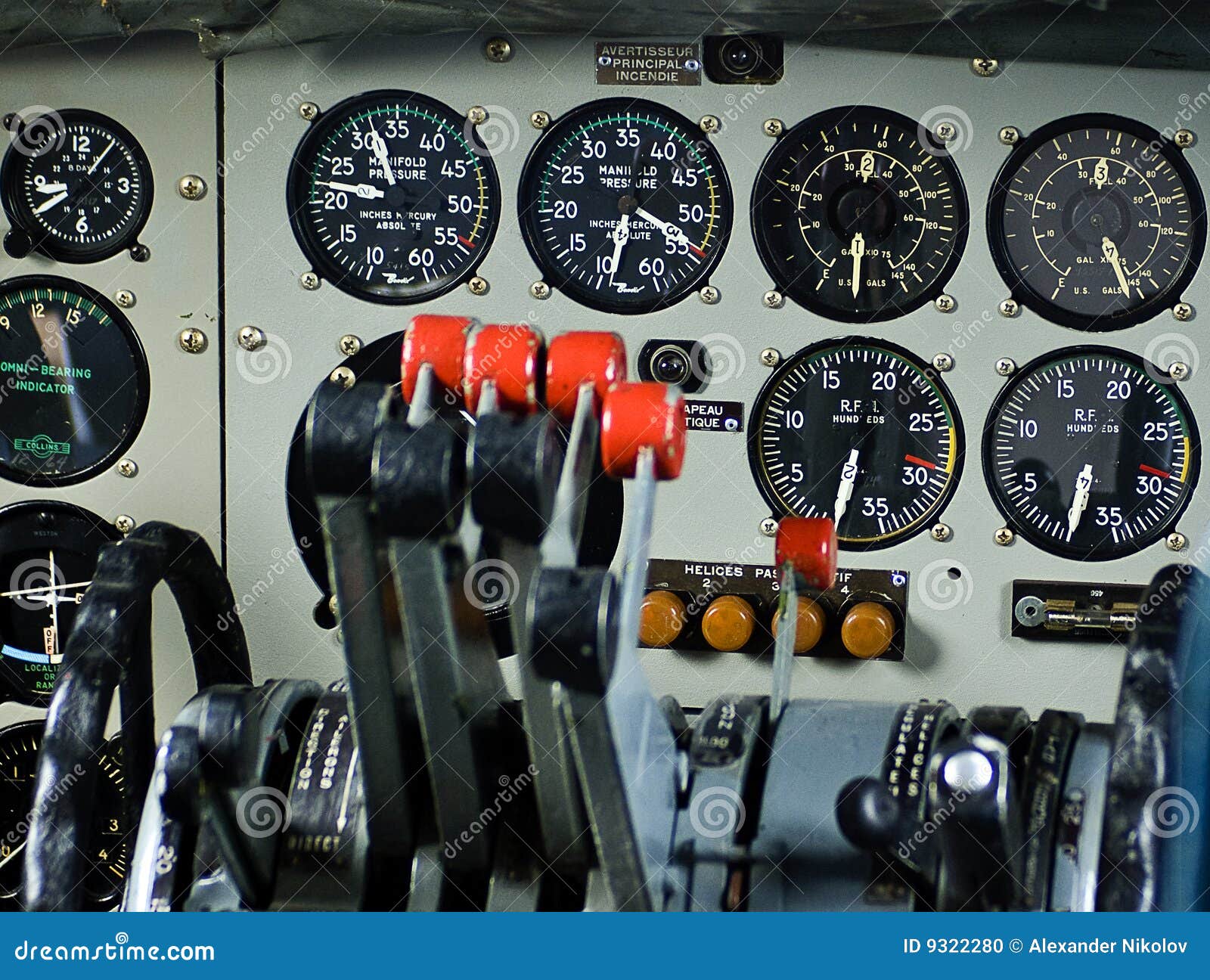 Old Aircraft Instruments 3 stock photo. Image of plane - 9322280
