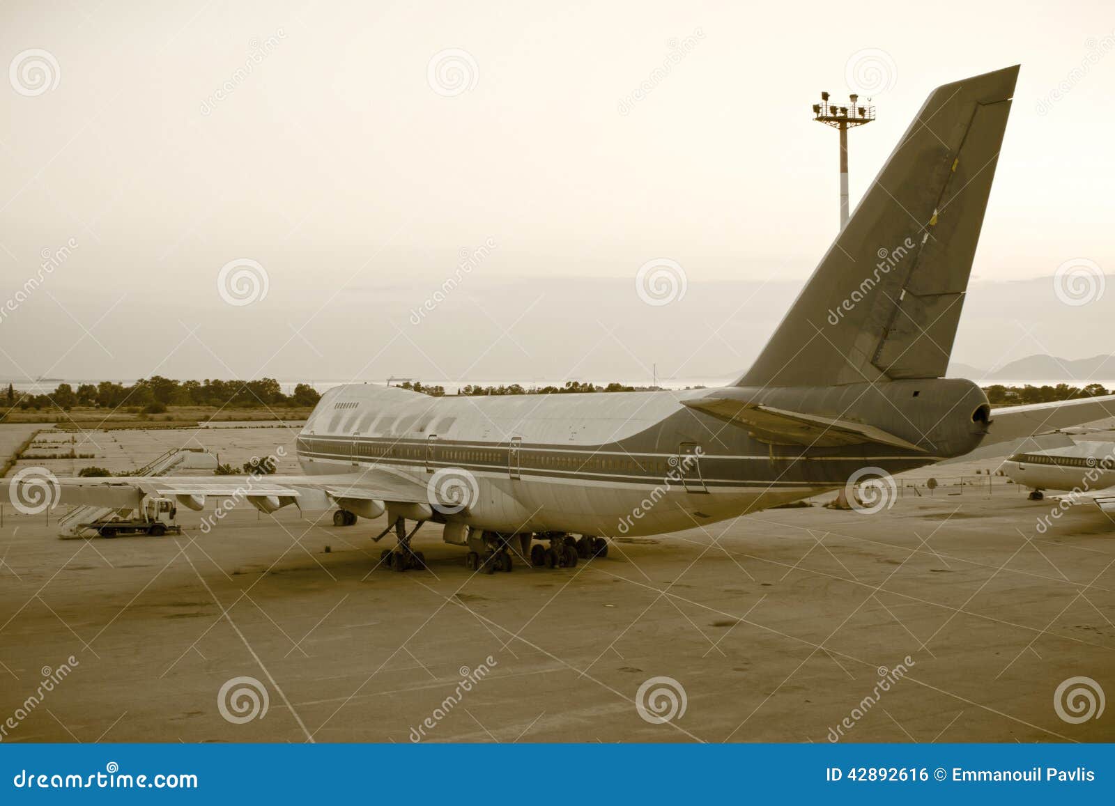An Old Airfield With Abandoned Aircraft Hangar Military Landscape ...