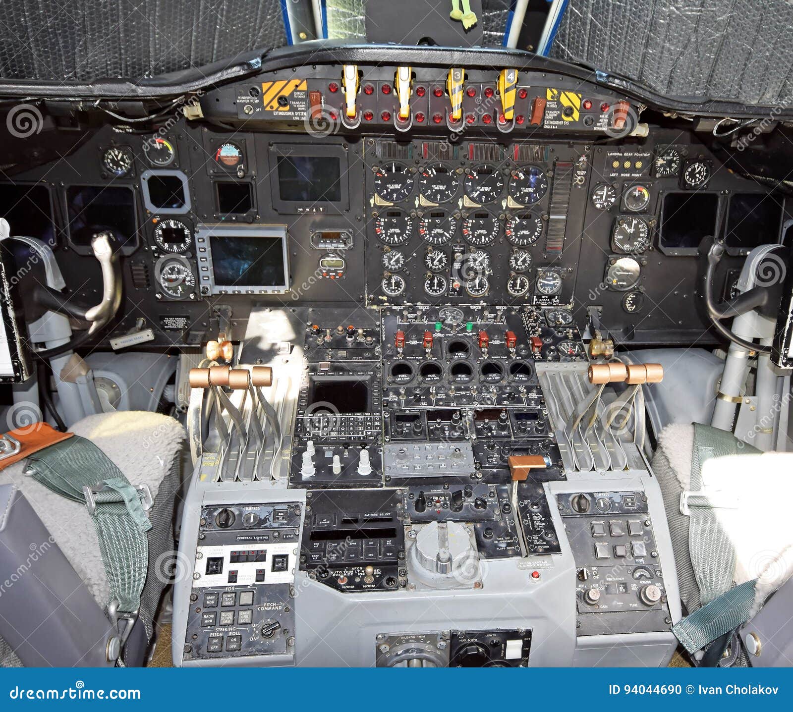Old airplane cockpit stock photo. Image of equipment - 94044690