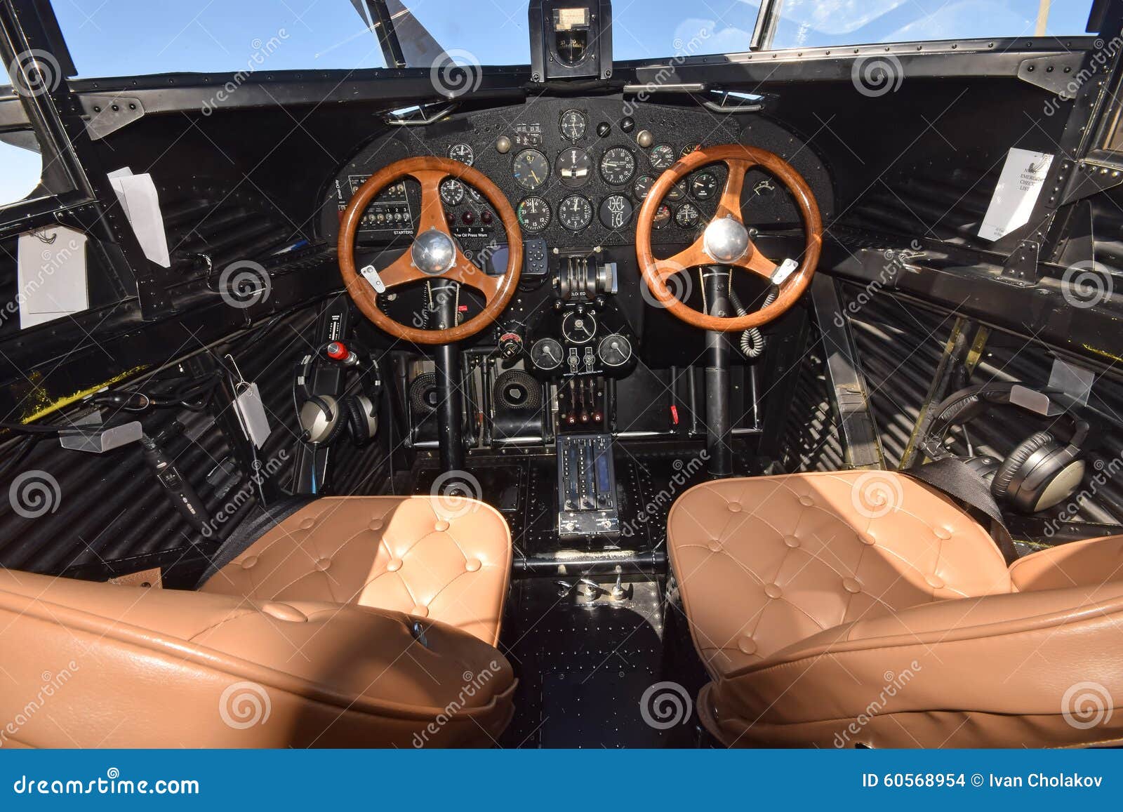 Old airplane cockpit stock photo. Image of aircraft, historic - 60568954