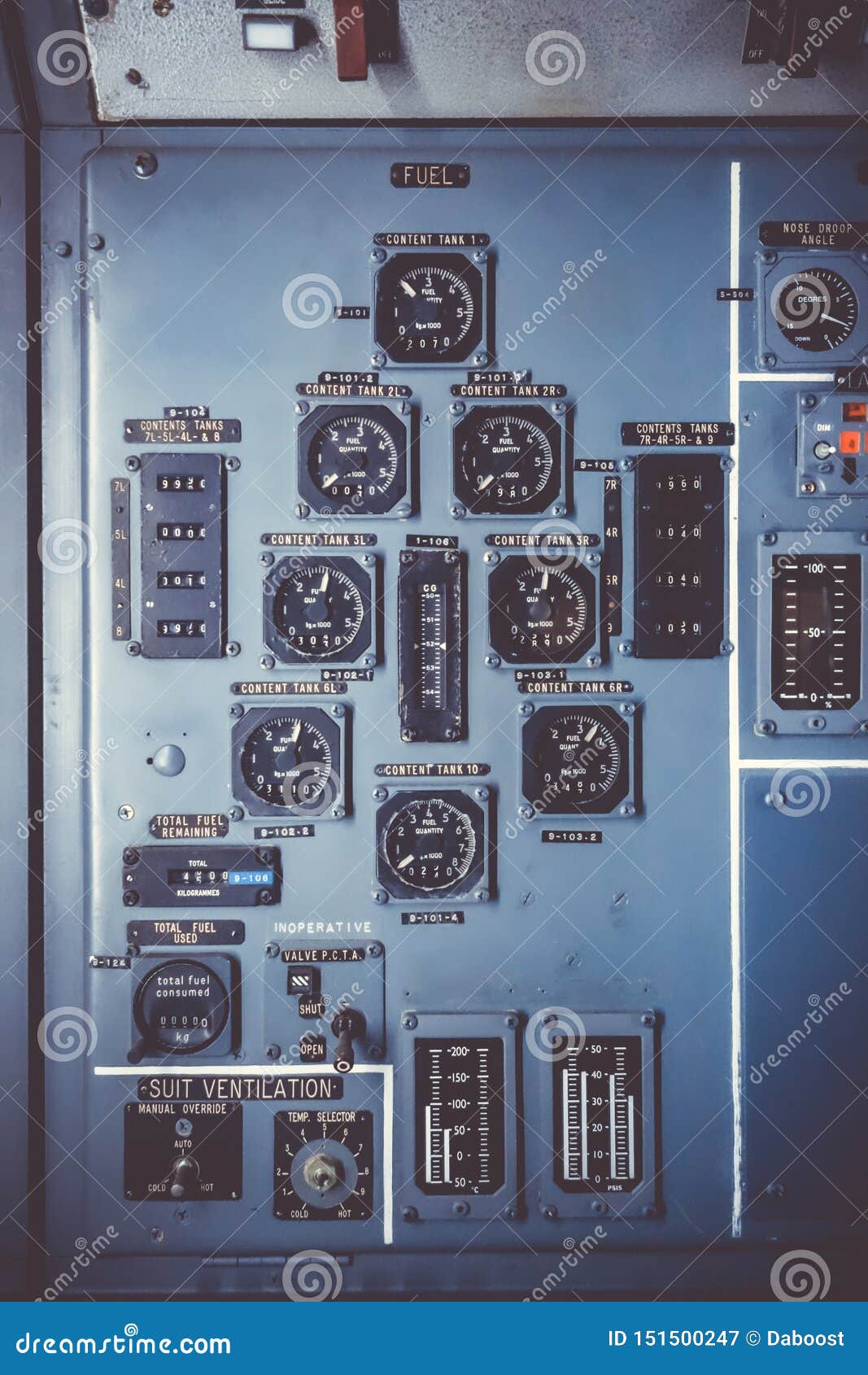 Old Airplane Control Panel in Cockpit Stock Image - Image of dashboard ...