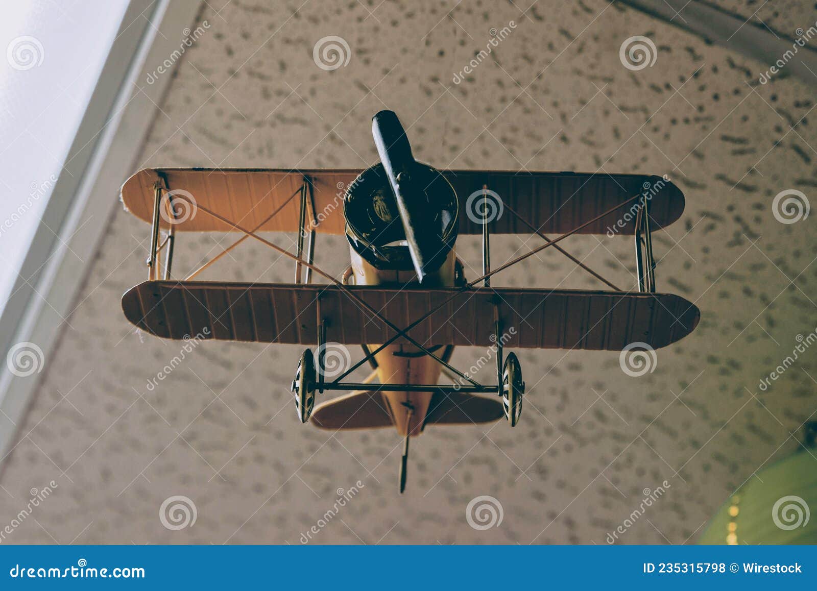 Old Airplane Model Hanging on a Ceiling Stock Photo - Image of flight ...