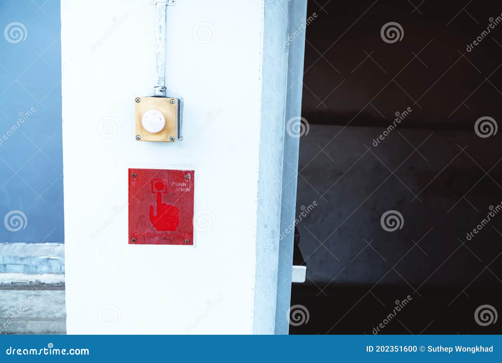 The Old Alarm Button Outside and beside the Fire Exit Door before Going ...