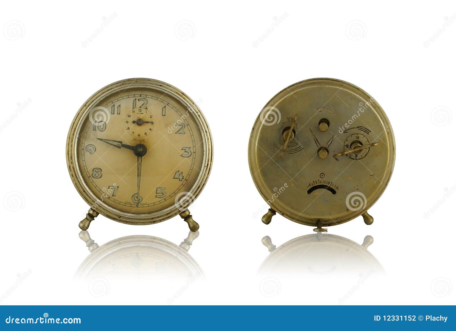 Old Alarm Clock. stock photo. Image of alarm, 1980, isolated - 12331152