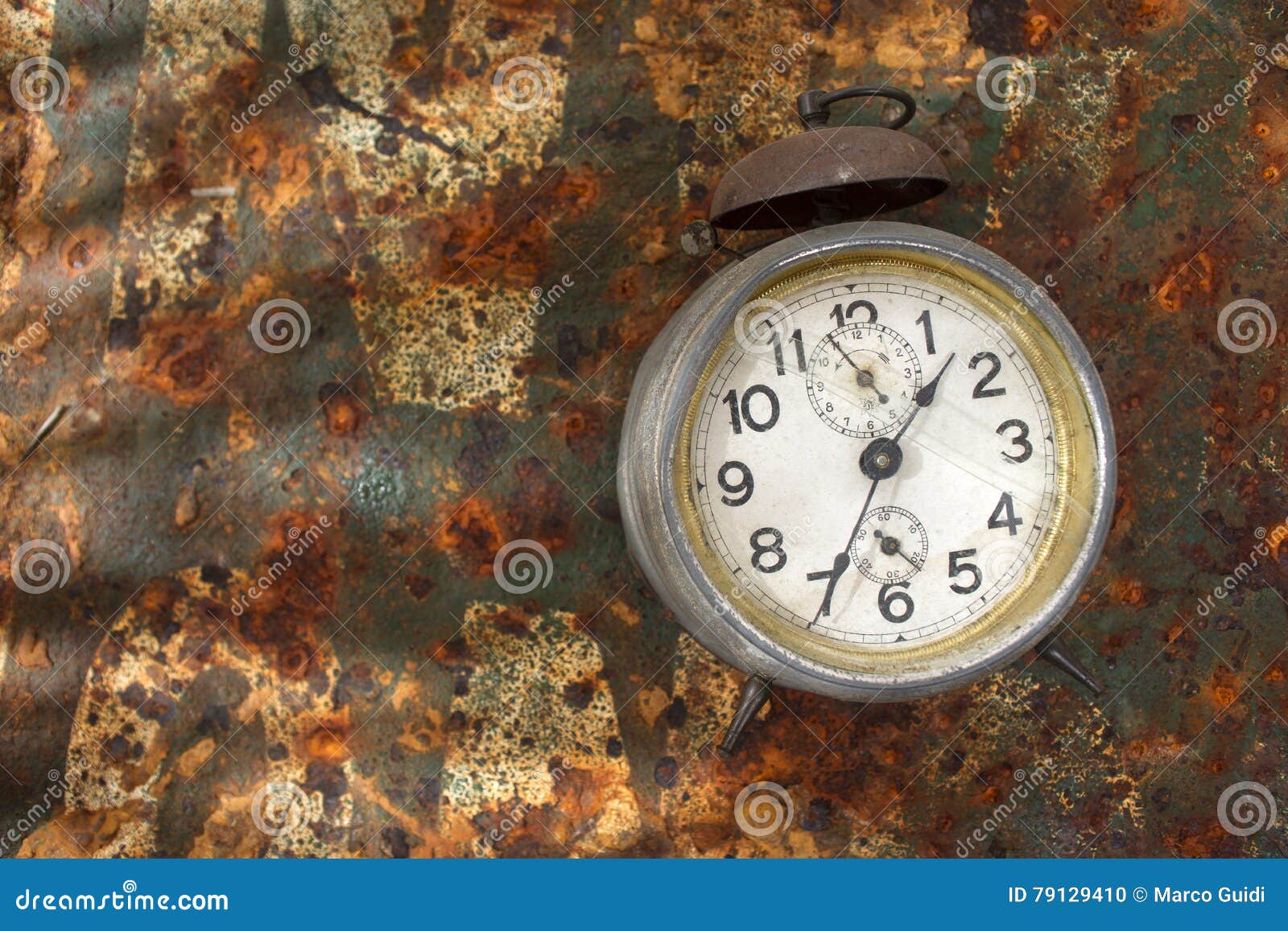 Old alarm clock stock photo. Image of retro, metal, reminder - 79129410