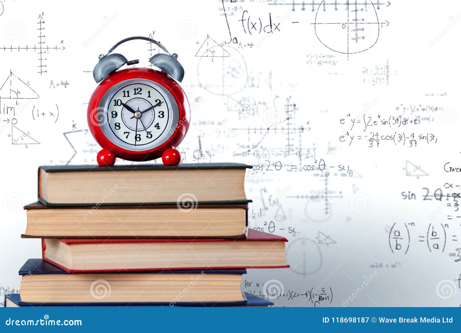 Old Alarm Clock and Stack of Books Stock Illustration - Illustration of ... Old Alarm Clock and Stack of Books Stock Illustration - Illustration of ...