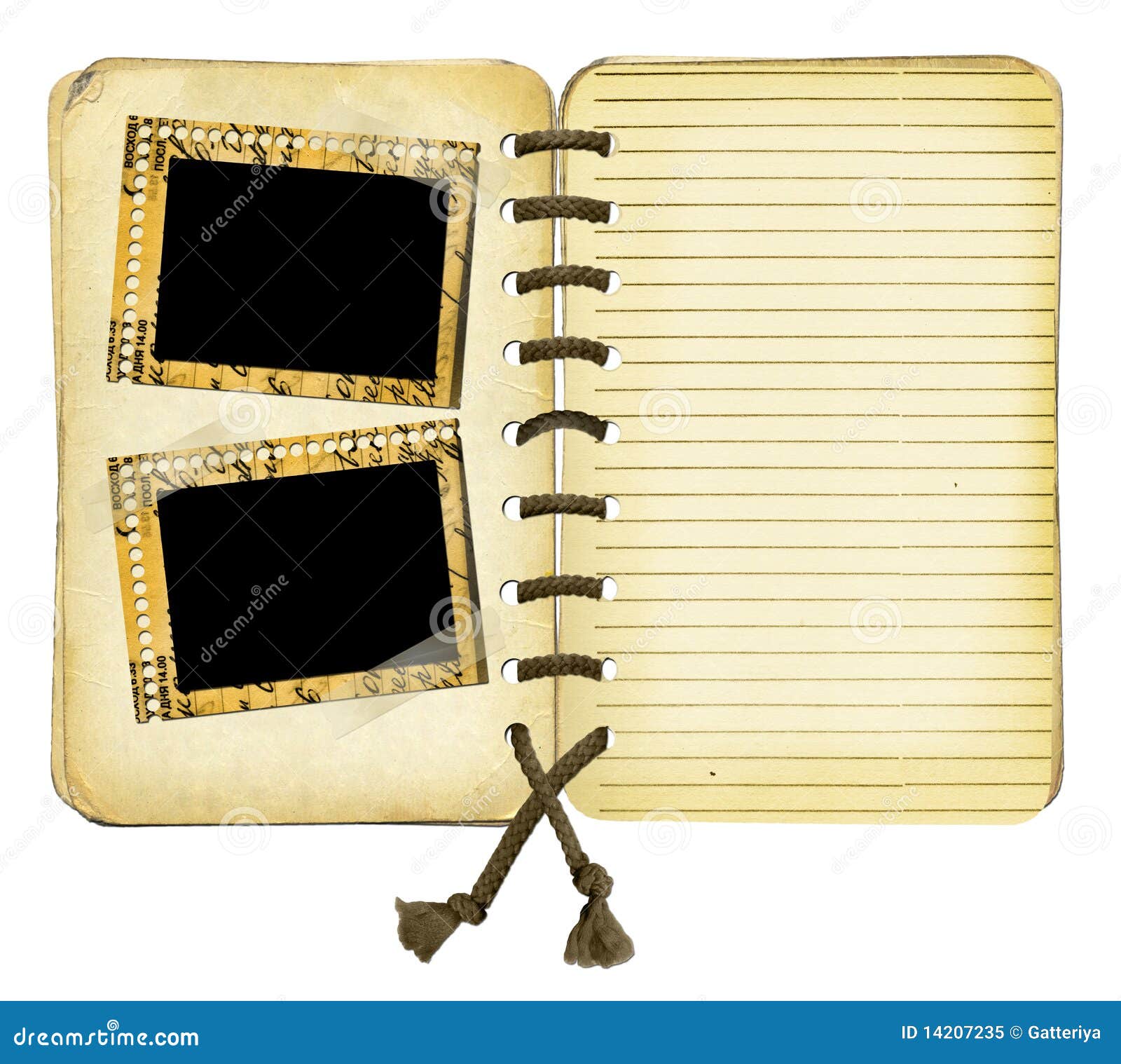Old Album with Frames on Isolated Background Stock Illustration ...