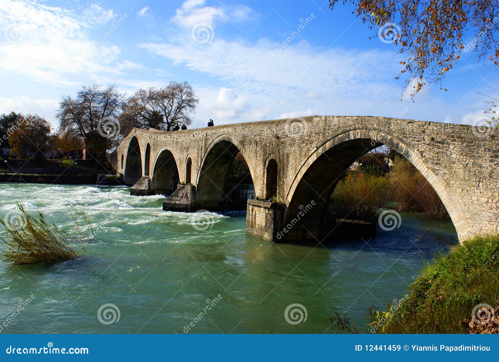 Old Alike Stone Bridge Greece Stock Image - Image of monument, hill ...