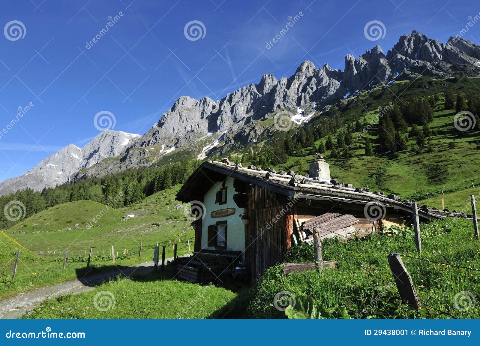 Old Alpine Cottage stock image. Image of meadow, outdoor - 29438001