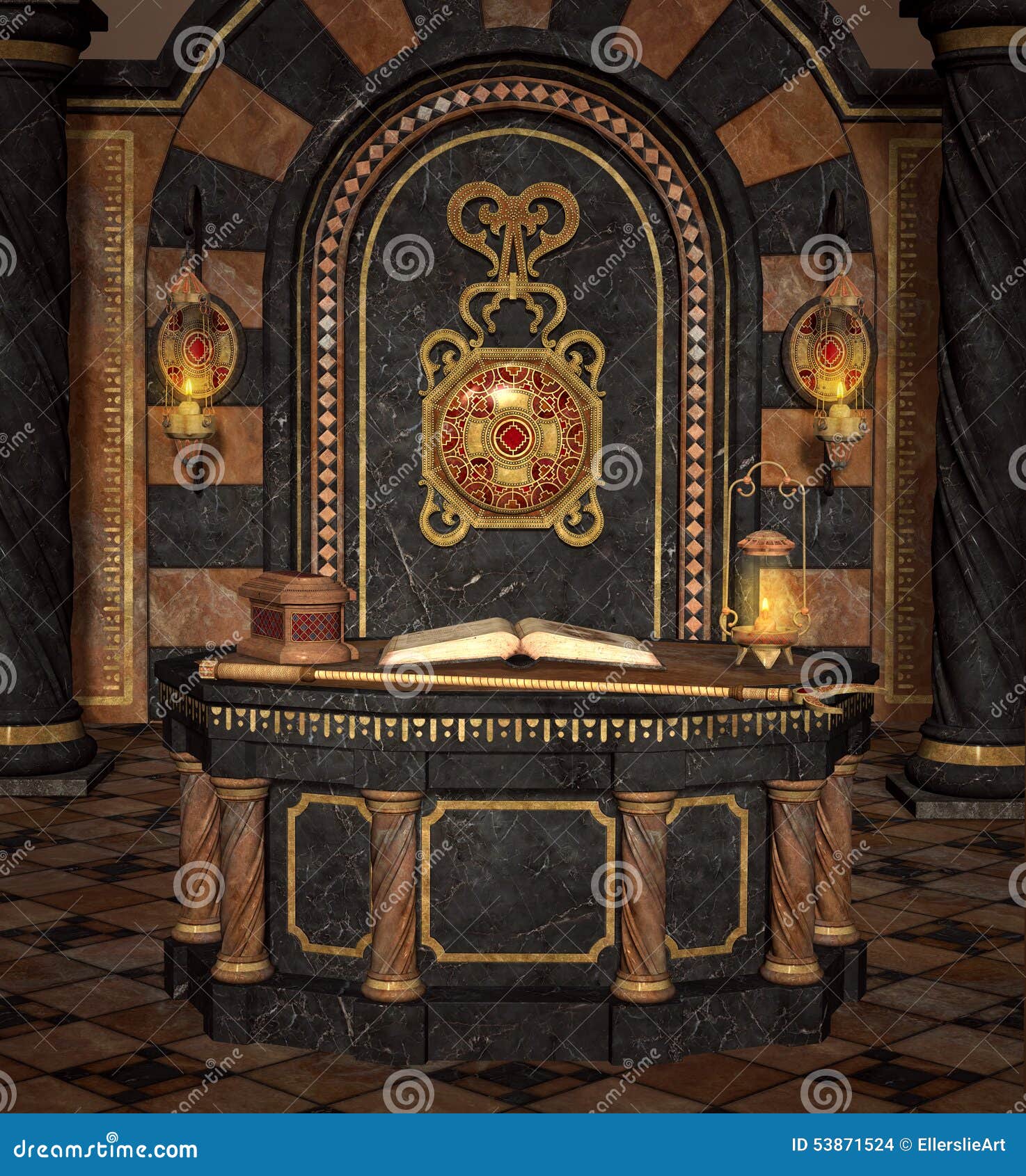 Ancient Altar Dark Silhouette Stock Photography | CartoonDealer.com ...