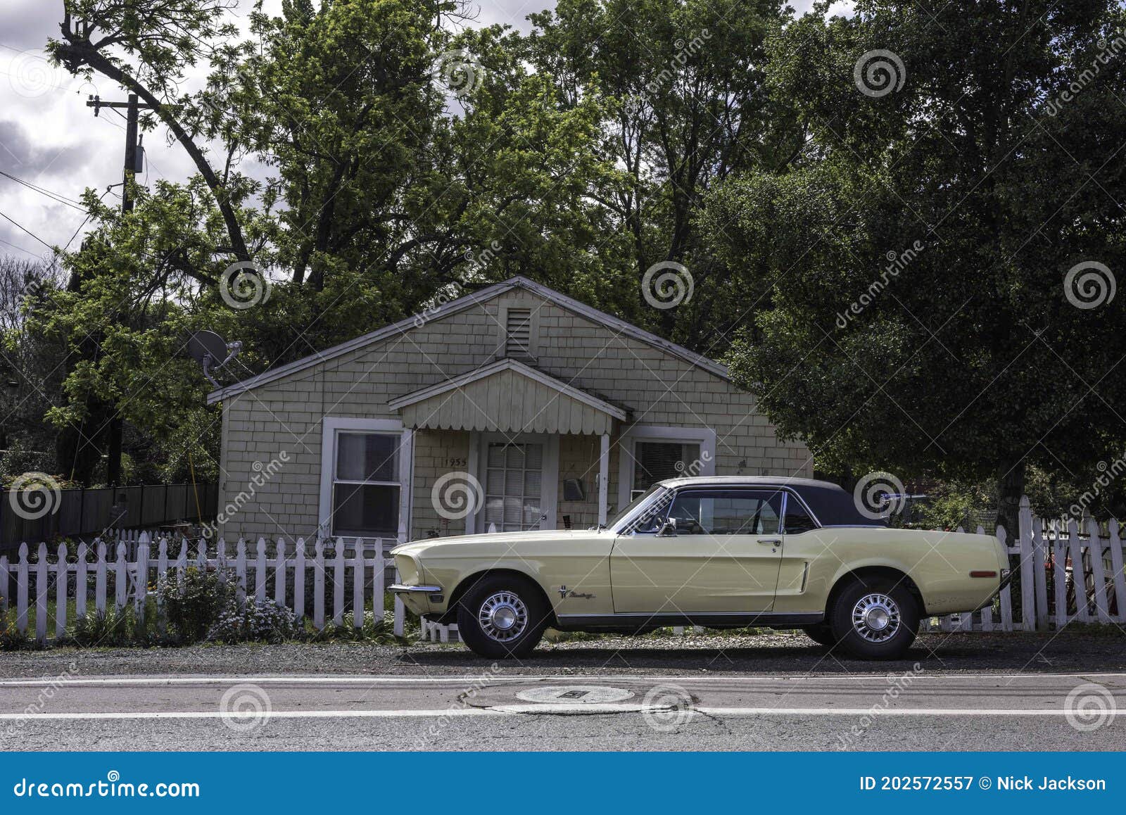 Old American Car in Front of a Wooden House Editorial Photography ...