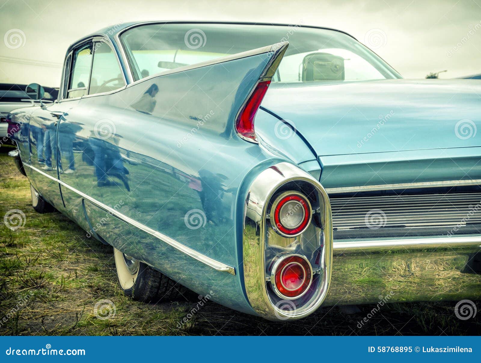 Old American Car in Vintage Style Stock Image - Image of chrome ...