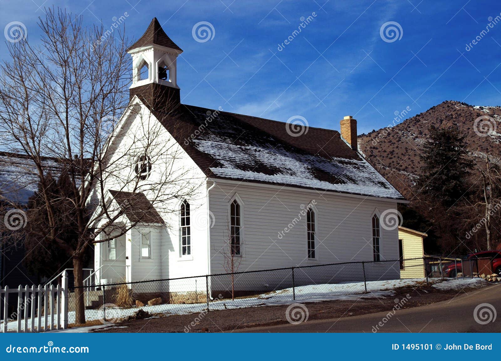 Old American Country Church Stock Image - Image of religion, blue: 1495101