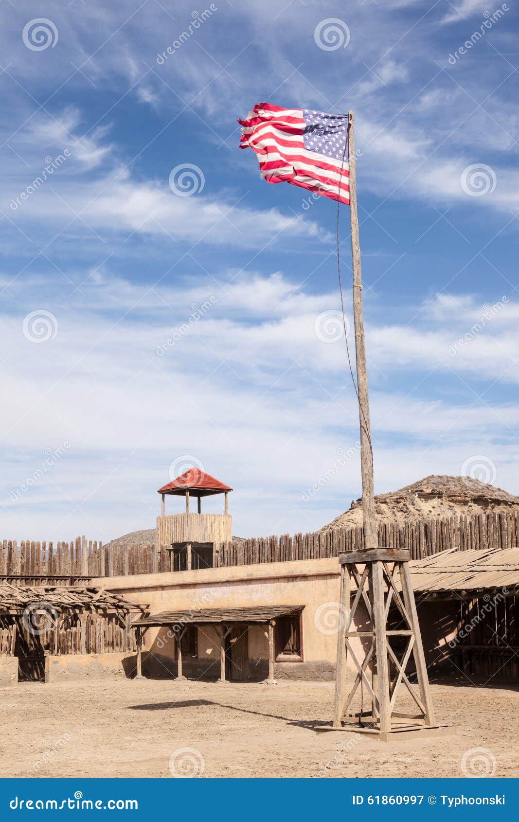 Old american fort stock image. Image of fortress, wooden - 61860997