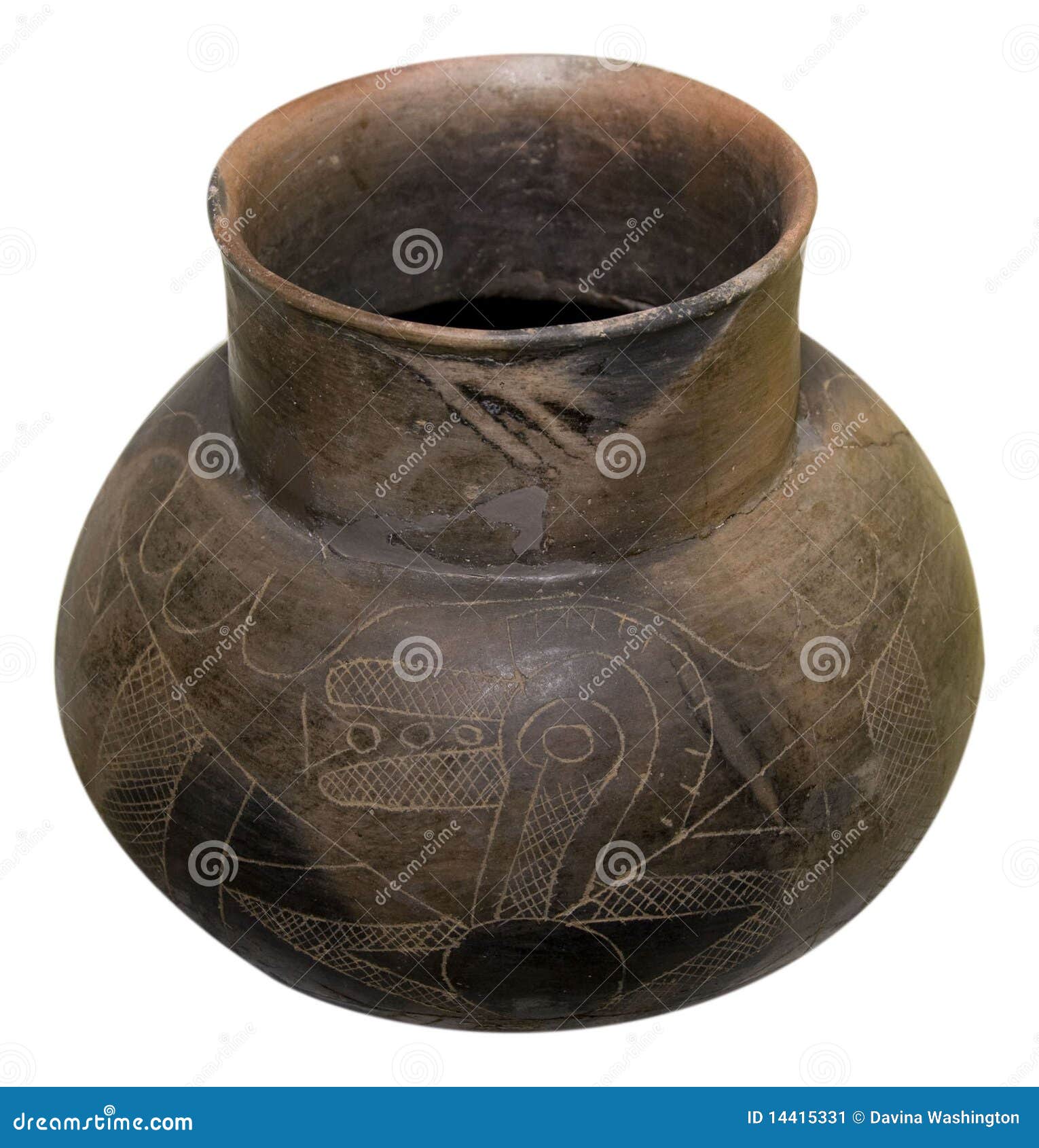 Old American Indian Pottery Stock Image - Image of vessel, white: 14415331