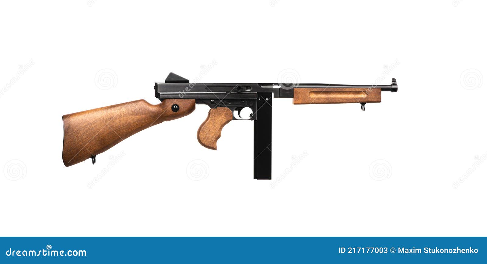 American Machine Gun During The World War Two Reconstitution Royalty ...