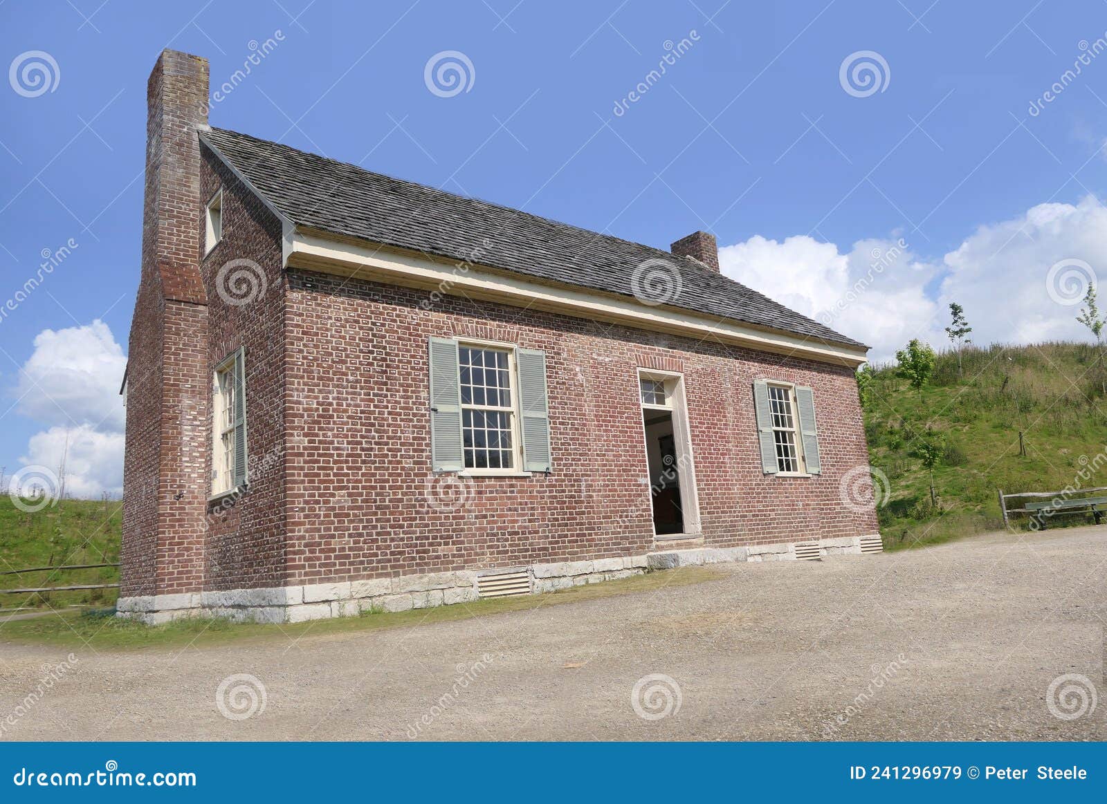 Old American Styled Brick House Farm Ranch from 1800 Stock Image ...