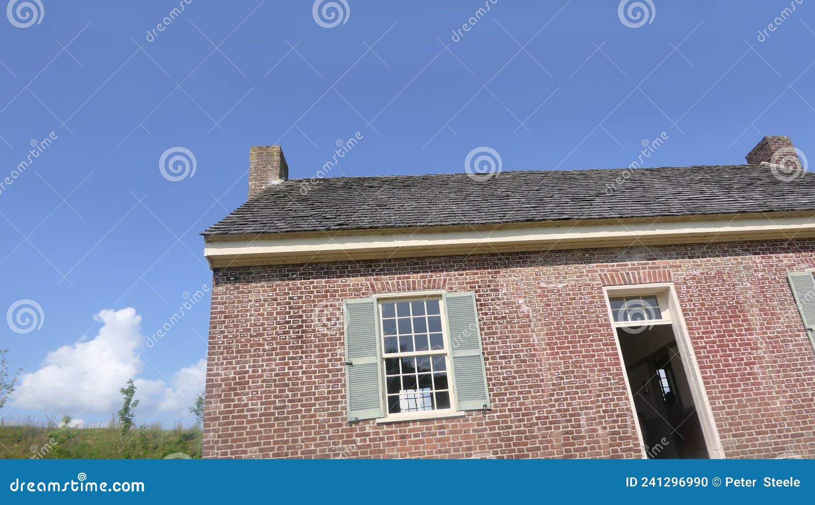 Old American Styled Brick House Farm Ranch from 1800 Stock Photo ...
