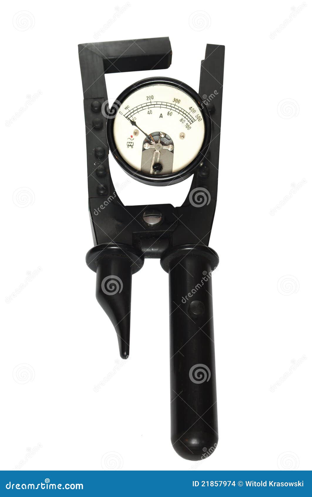 Old ammeter stock photo. Image of black, isolated, industrial - 21857974