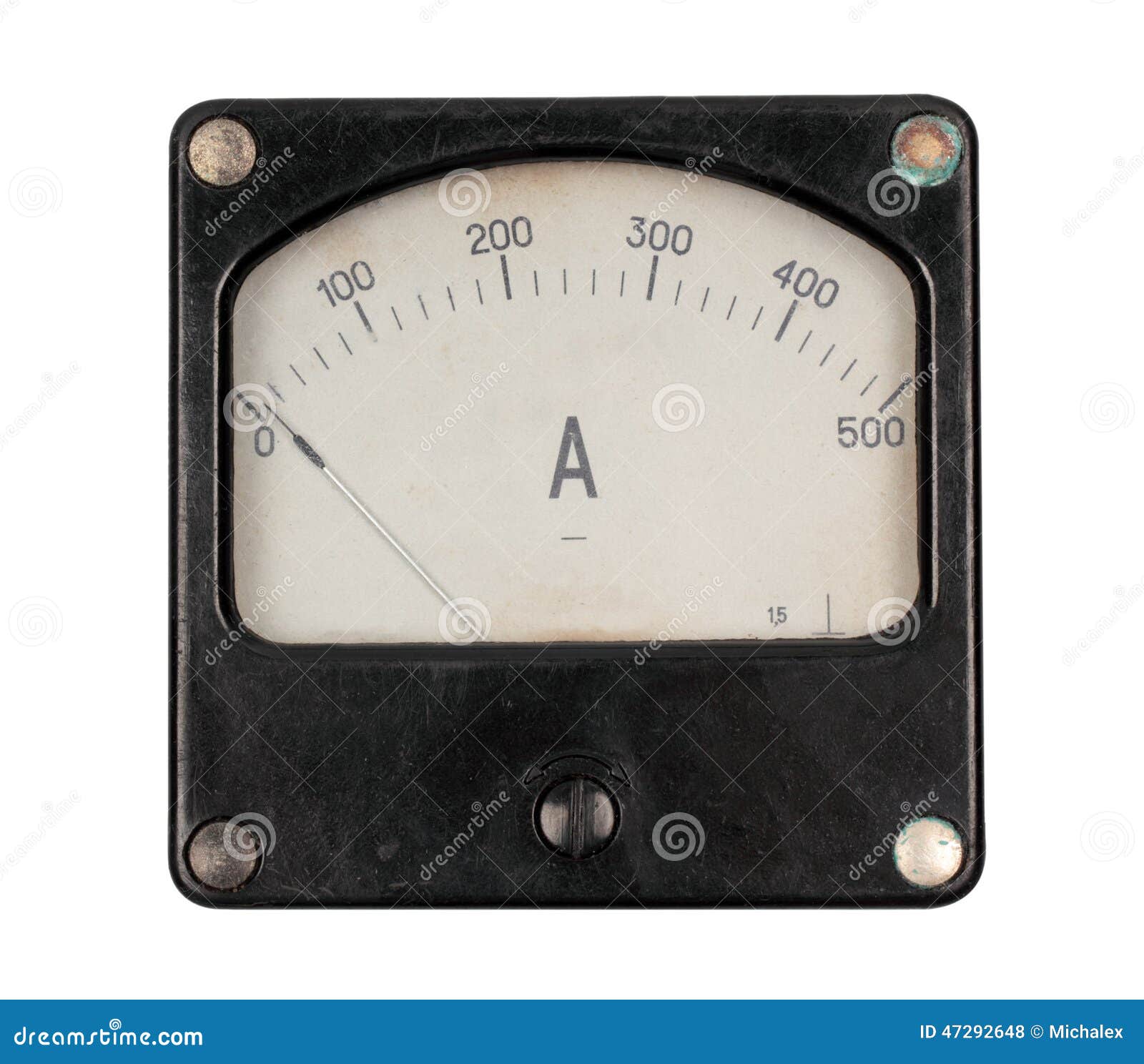 Old ampermeter stock photo. Image of isolated, black - 47292648