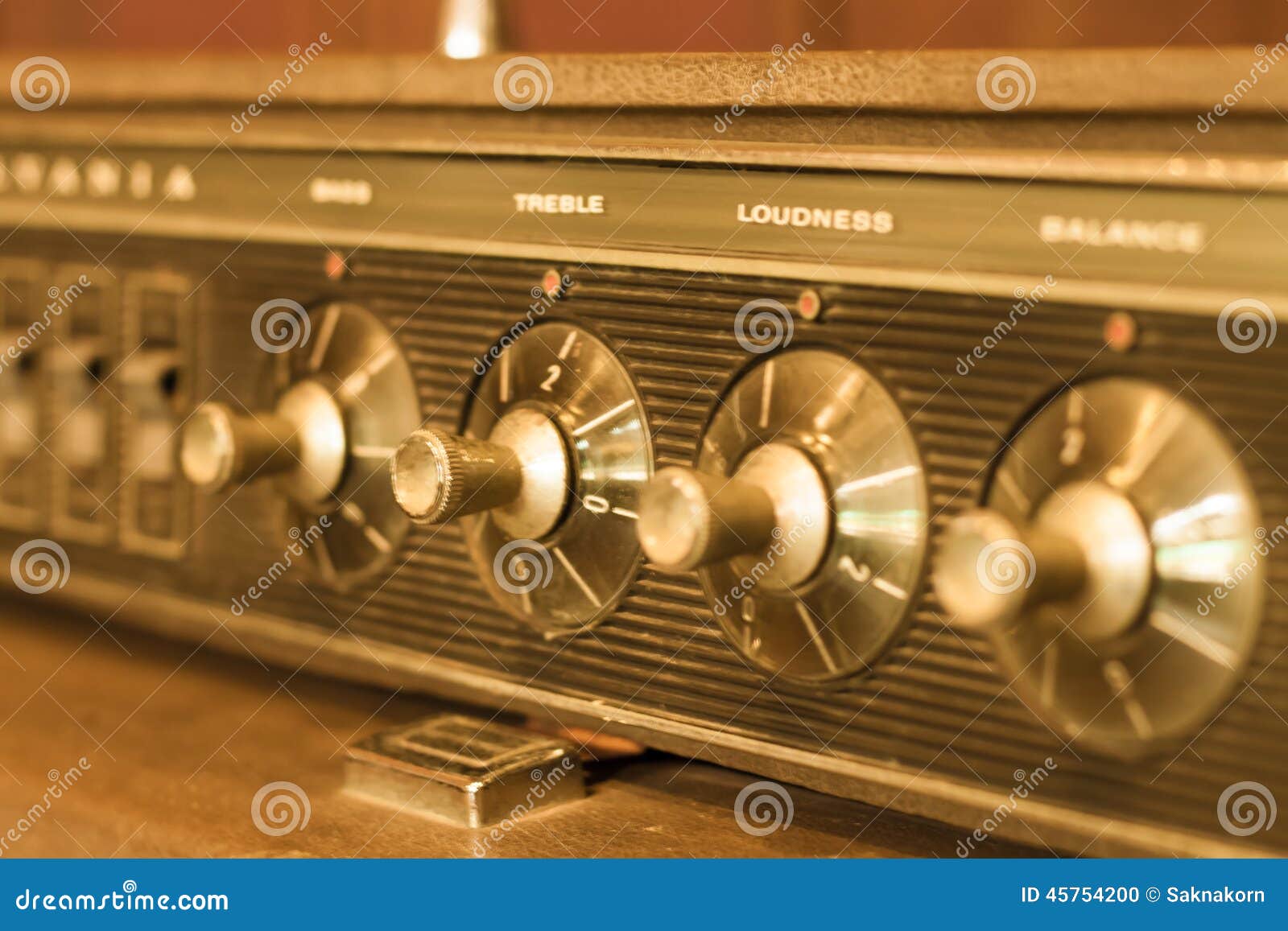 Old amplifier stock photo. Image of equalizer, closeup - 45754200