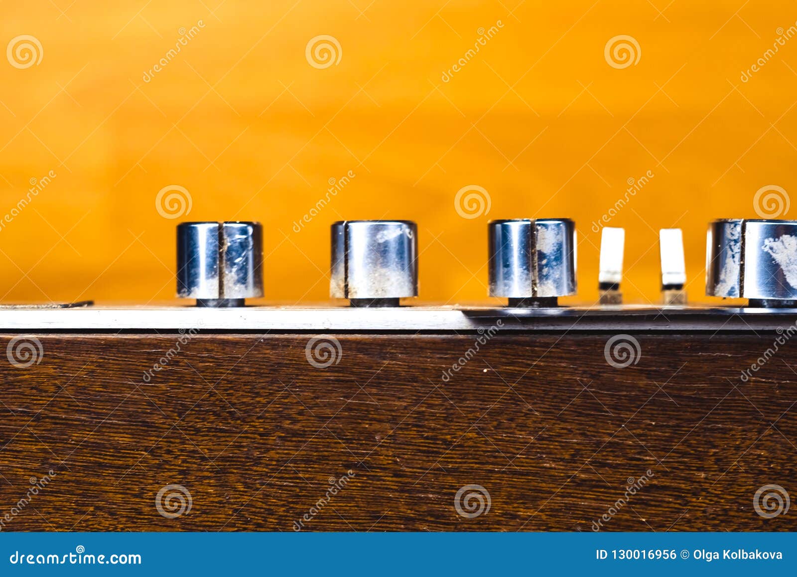 The old amplifier stock photo. Image of button, classic - 130016956