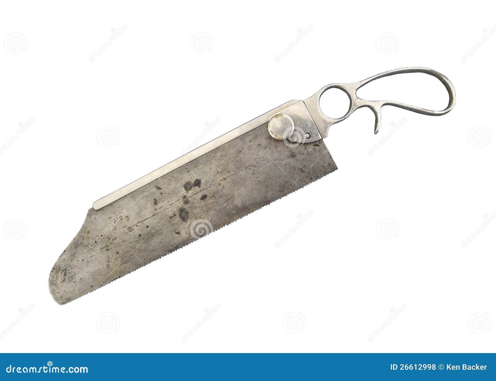 Old Amputation Bone Saw Isolated. Stock Photo - Image of medical, metal ...