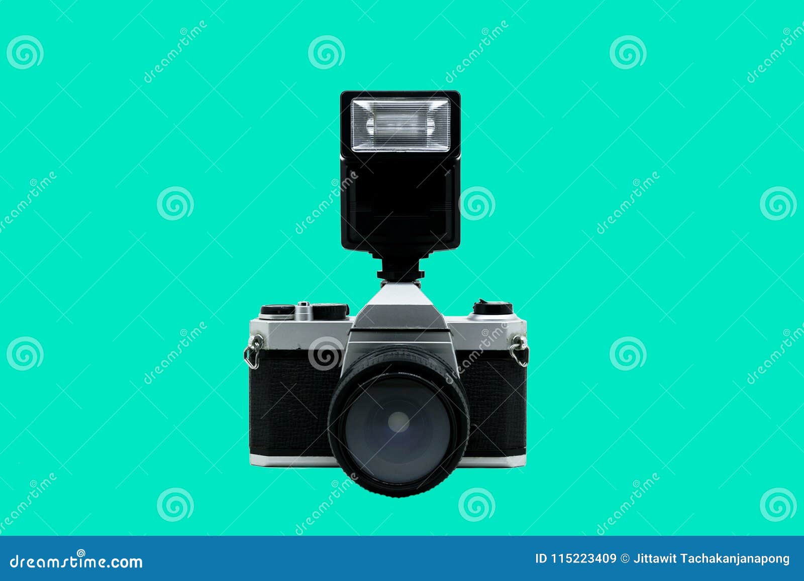 Old Analog Camera,Installed the Flash with the Camera Stock Image ...