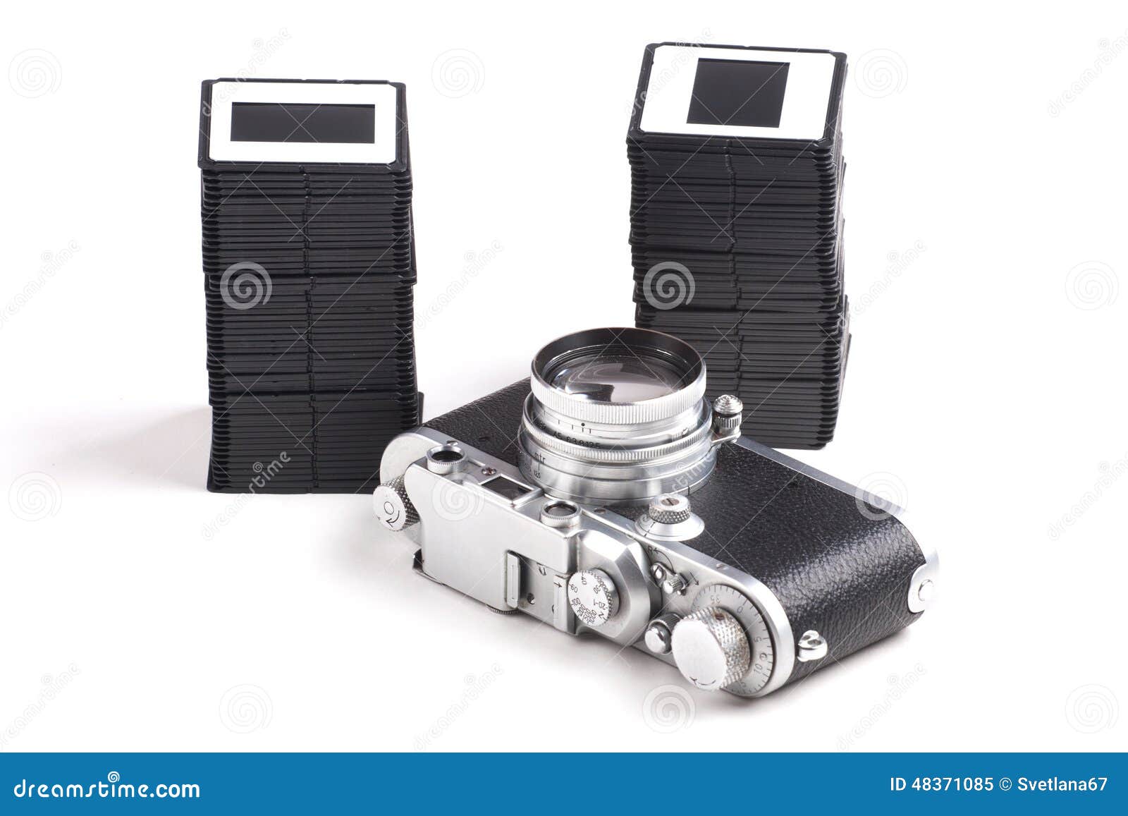 Old Analog Camera and Stack of Slides Stock Image - Image of memories ...